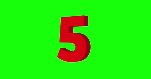 3d red 10 second countdown on green scr... | Stock Video | Pond5