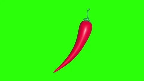 3d red chilli pepper animation on green ... | Stock Video | Pond5