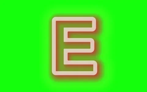 3D red color neon letter E with stop mot... | Stock Video | Pond5
