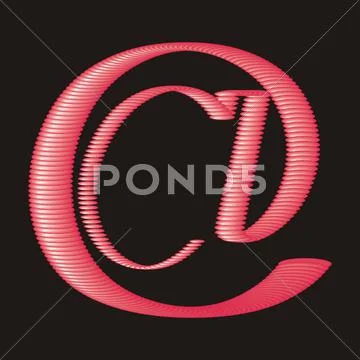 3D red email icon on black background Illustration #46793764