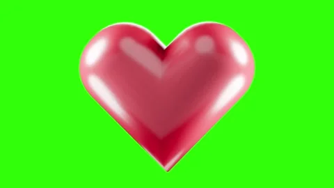 3d red heart rotation animation on green... | Stock Video | Pond5