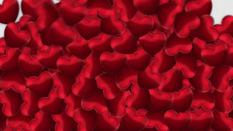 3D Red Heart Transition Animation. Alpha... | Stock Video | Pond5