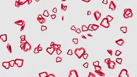 3D Red Hearts Falling Animation, Animate... | Stock Video | Pond5