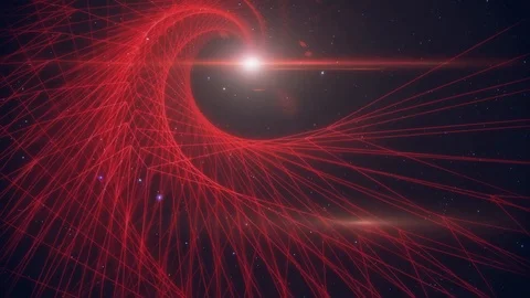 3D Red Wireframe Spiral Grid in Outer Sp... | Stock Video | Pond5