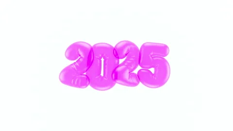 3D render of 2025 numbers in the form th... | Stock Video | Pond5
