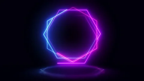 3D Render, Animated neon frame on black ... | Stock Video | Pond5