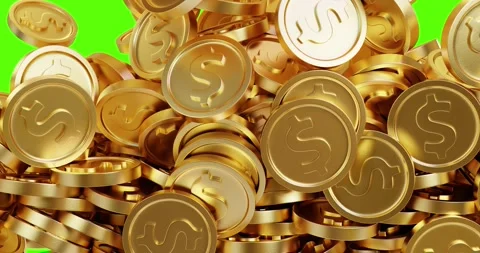 3d render animation of falling gold coin... | Stock Video | Pond5