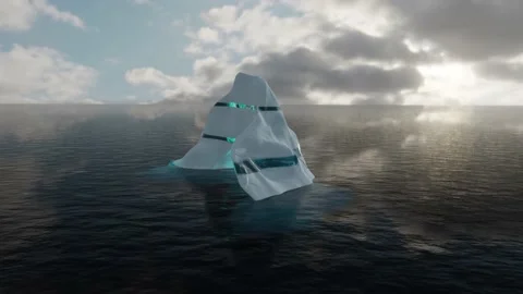 3D Render animation of floating in ocean... | Stock Video | Pond5