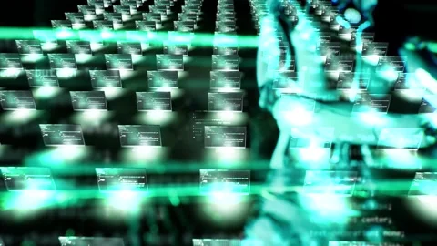 3d render animation of robots in line an... | Stock Video | Pond5