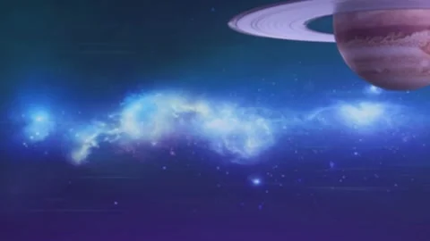 3D render animation of Saturn, starry sk... | Stock Video | Pond5