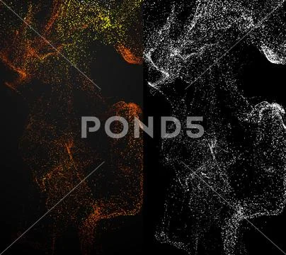 3d render background with complex particles simulation. Isolated ...