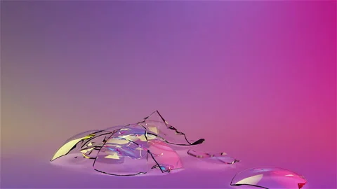 3D render Broken glass ball shatters int... | Stock Video | Pond5