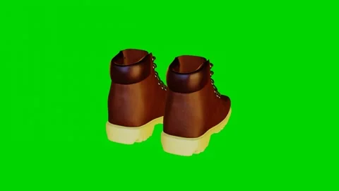 3d render of brown shoes rotating on gre... | Stock Video | Pond5