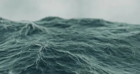 3d render of choppy rough sea with waves... | Stock Video | Pond5