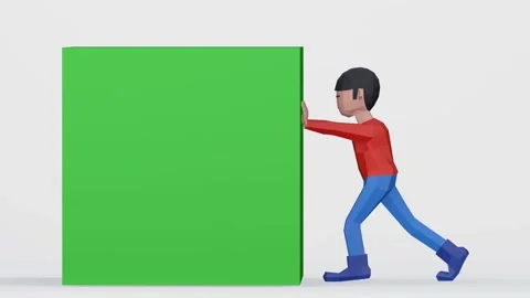 3d render dummy man pushing for transiti... | Stock Video | Pond5