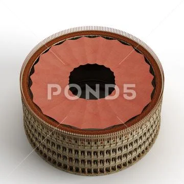 3D render of an elliptical amphitheater isolated on the white ...