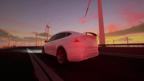 3D Render Of Generic Electric Car Drives... | Stock Video | Pond5