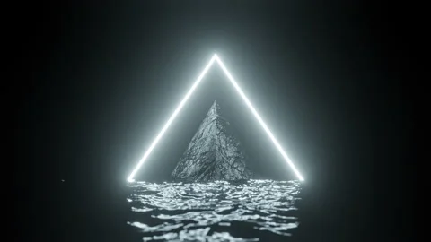 3d render, glowing neon light pyramid ab... | Stock Video | Pond5