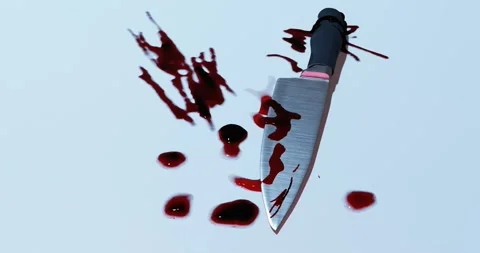 3d render of kitchen knife with blood st... | Stock Video | Pond5