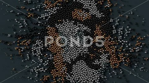 3d render of a lot of sphere particles. Huge amount of non intersecting ...