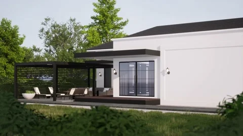 3D Render Modern House Design | Stock Video | Pond5