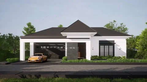 3D Render Modern House Design | Stock Video | Pond5