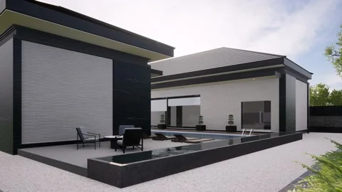 3D Render Modern House Design | Stock Video | Pond5
