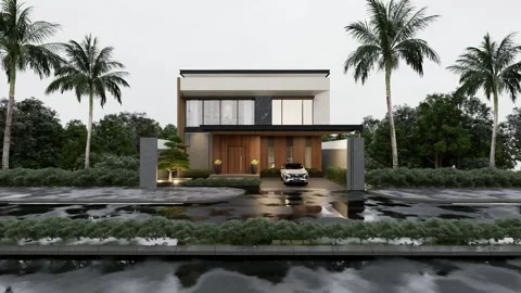 3D Render Modern House Design | Stock Video | Pond5