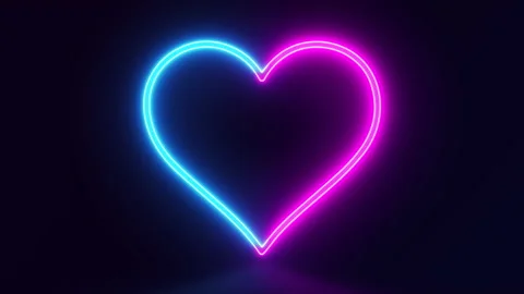 3D render neon glowing heart animation o... | Stock Video | Pond5