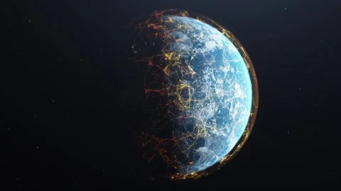 3D Render Planet Earth, Digital Communic... | Stock Video | Pond5