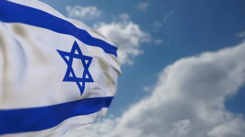 3D render realistic 4K Israeli flag in c... | Stock Video | Pond5