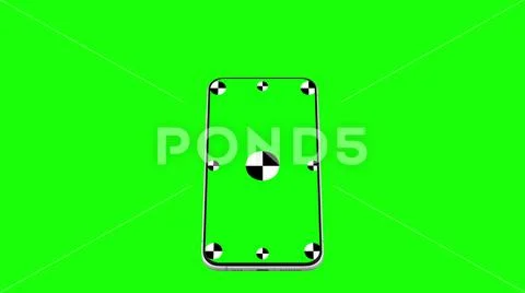 3d render of smartphone with green screen and marks for tracking ...