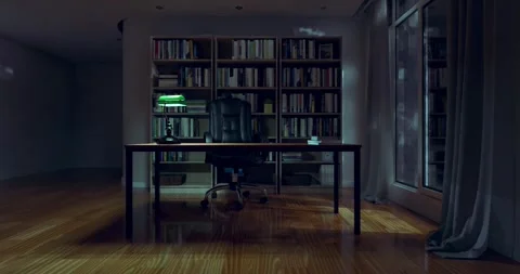 3d render of study room, home, office or... | Stock Video | Pond5