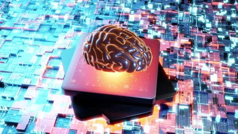 3D rendered animation, brain on CPU and ... | Stock Video | Pond5