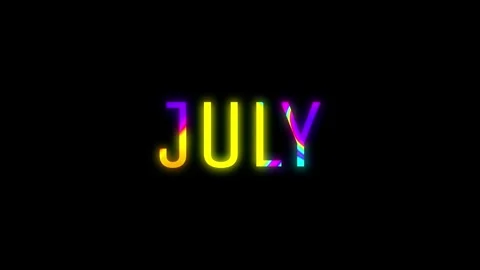 3d rendered animation of a colorful JULY... | Stock Video | Pond5