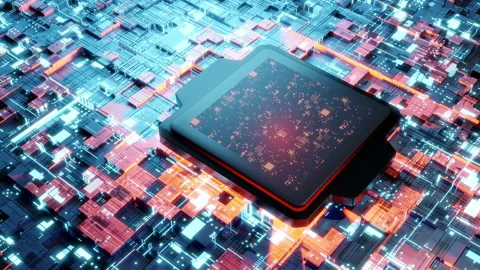 3D rendered animation, CPU processor uni... | Stock Video | Pond5