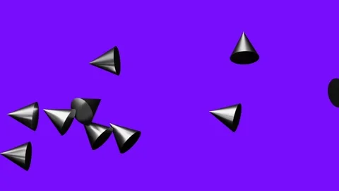 3d rendered cone objects animated on pur... | Stock Video | Pond5