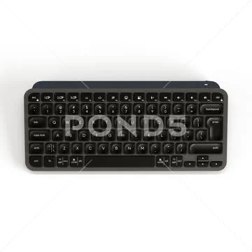 3D rendering of a black keyboard isolated on a white background ...