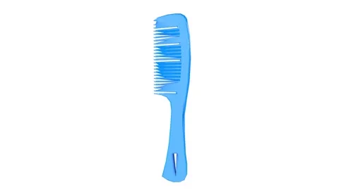 3D rendering of a blue hair comb with de... | Stock Video | Pond5
