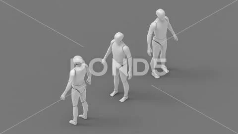 Photograph: 3D rendering of a dummy robot man person model blank ...