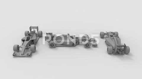 3D rendering of a high speed race car blank template model isolated ...