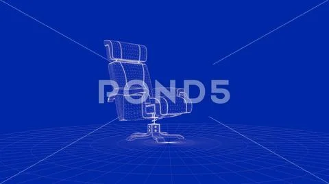 3d rendering of an outline chair object: Graphic #131640973