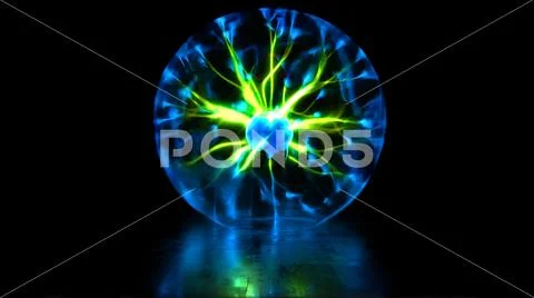 3D rendering of a plasma discharge lamp with high voltage lightning ...