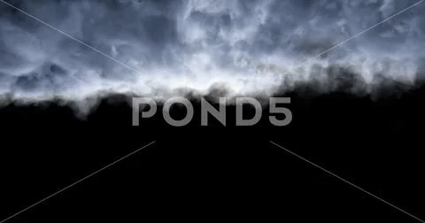 3d rendering. Realistic fluffy dense clouds on a black background ...