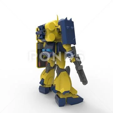 3D rendering of robots created by using a blender tool Illustration ...