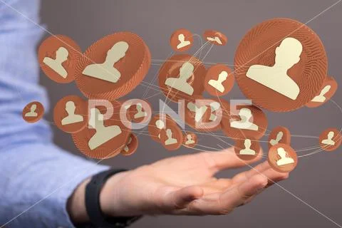 Photograph: A 3d rendering of a team connection and network symbol and ...