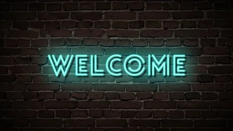 3D Rendering Welcome Neon Sign with a Br... | Stock Video | Pond5