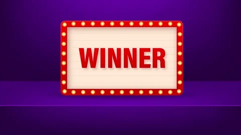 3d retro winner for banner design. Win p... | Stock Video | Pond5