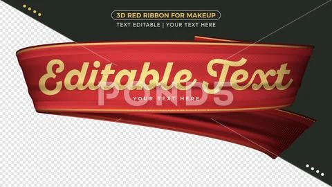 PSD Photoshop Template: 3d ribbon text effect #220685425