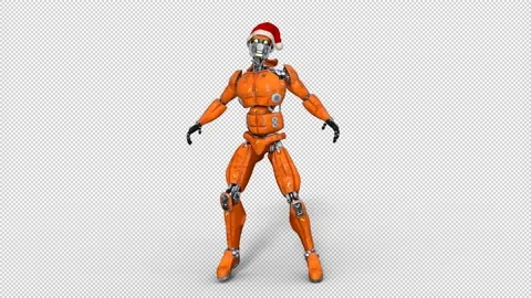 3D robot dances in santa hat, animation,... | Stock Video | Pond5